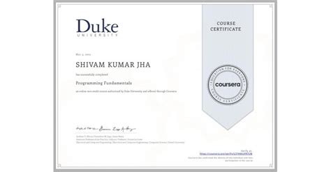 Shivam Kumar Jha On Linkedin Completion Certificate For Programming