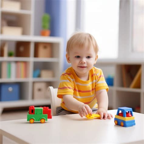 小男孩在玩玩具场景图 花瓣网