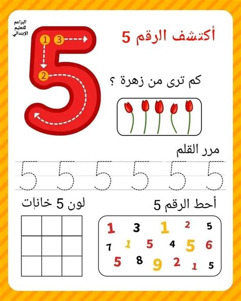 أوراق عمل الاعداد من 1 الى 9 النجاح و التميز
