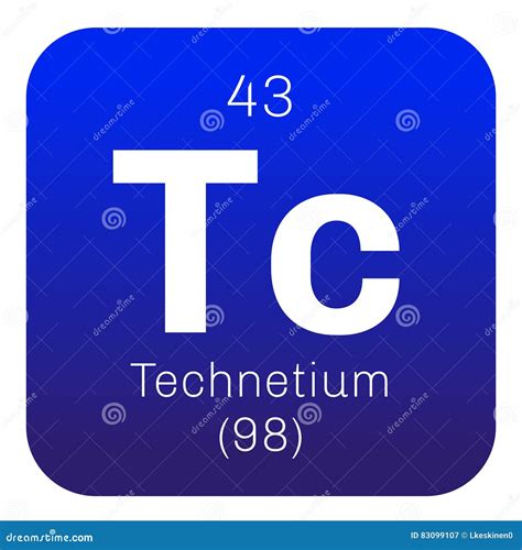 Technetium Chemical Element Stock Vector Illustration Of Actinoids Atom