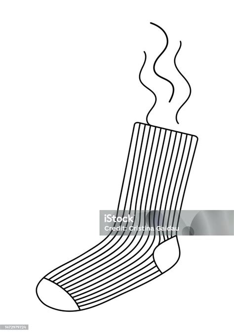 더러운 냄새 나는 양말 선 아이콘 기호 벡터 일러스트 레이 션 불쾌한 냄새에 대한 스톡 벡터 아트 및 기타 이미지 불쾌한 냄새 향기로운 줄무늬 Istock