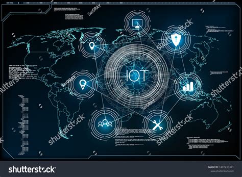 Internet Things Iot Networking Concept Connected Stock Vector Royalty Free 1407236321