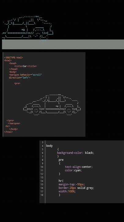 Ascii Moving Car Animation Logiclyric Shorts Youtube Youtube