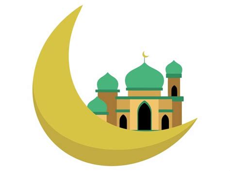 모스크 라마단 카림 배경 일러스트레이션 프리미엄 벡터