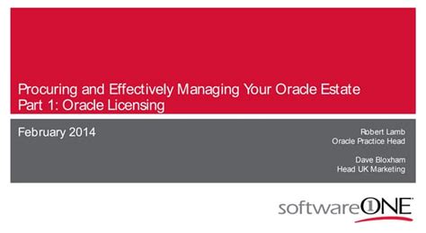 Softwareone Oracle Licensing Introduction 180214 Operating Systems Computer Software And
