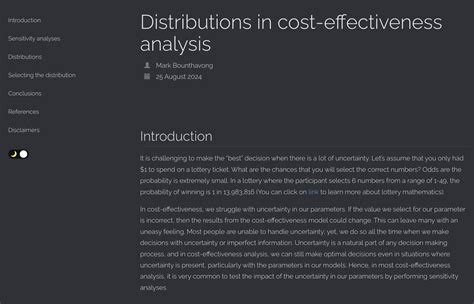 Distributions In Cost Effectiveness Analysis — Mark Bounthavong