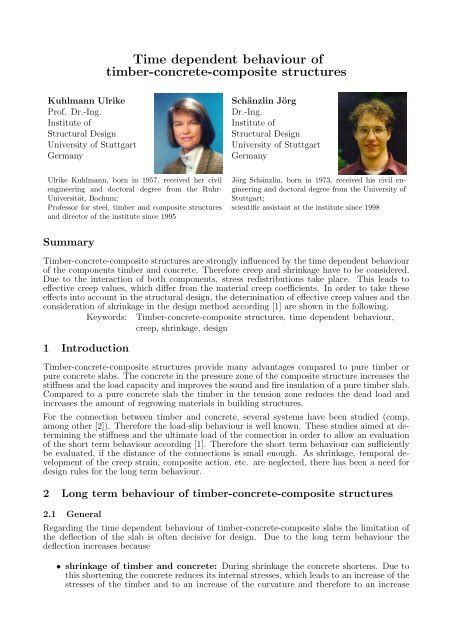 Time Dependent Behaviour Of Timber Concrete Composite Structures