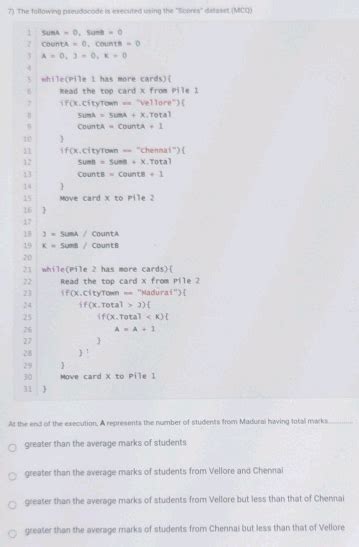 7 The Following Pseudocode Is Erecuted Using Studyx