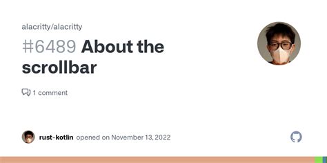 About The Scrollbar · Issue 6489 · Alacrittyalacritty · Github