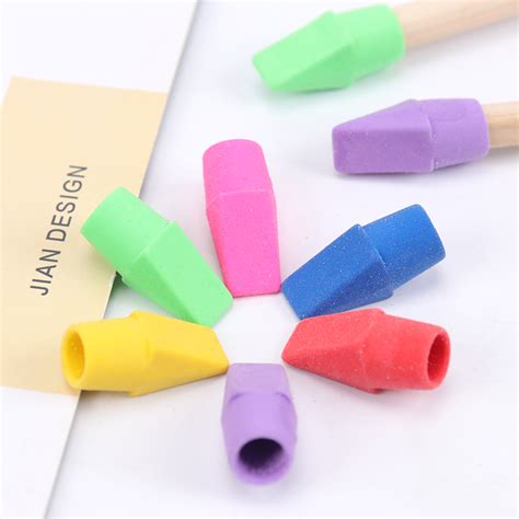 10 Pcs Erasers Pencil Top Eraser Caps Chisel Shape Grandado