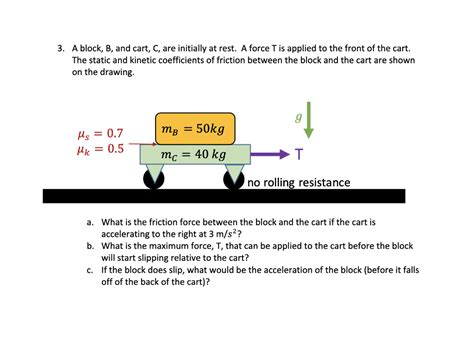 Solved 3 A Block B And Cart C Are Initially At Rest A Chegg Com
