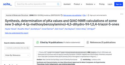 Synthesis Determination Of Pka Values And Giao Nmr Calculations Of