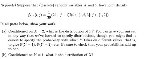 Solved Points Suppose That Discrete Random Variables Chegg