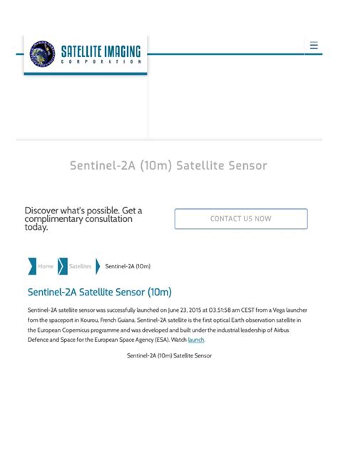 Sentinel 2a Satellitesensor Satellite Imaging Corp Pdf Satellite Imagery Outer Space