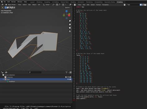 The Shape Of A Human Named Fred As Described By Chatgpt Blender