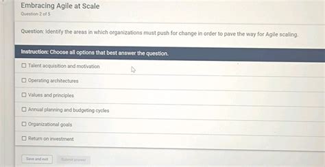 Embracing Agile At Scale Question 2 Of 5 StudyX