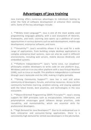 Java Training Course In Chandigarh Mohali PDF