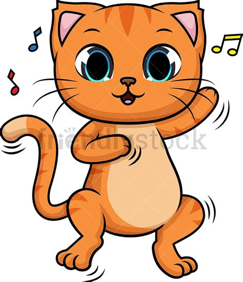 Cat Dancing Cartoon Clipart Vector Friendlystock