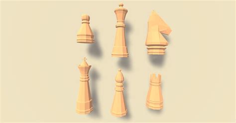 Low Poly Chess Pieces 3d Props Unity Asset Store