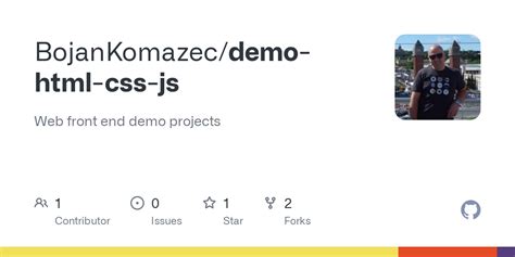 Github Bojankomazecdemo Html Css Js Web Front End Demo Projects