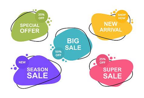 슈퍼 다른 모양 기하학적 플랫 배너를 설정합니다 판매 프로모션을위한 현대 추상적 인 모양 현대 플랫 스타일 벡터 일러스트레이션