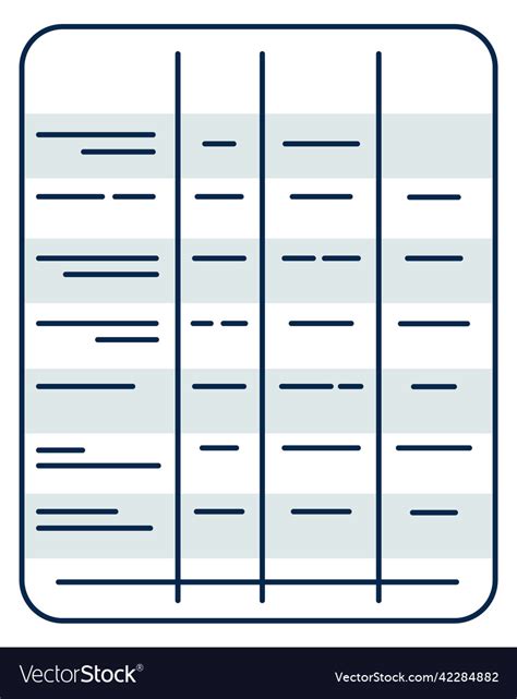 Data Table Icon Vector
