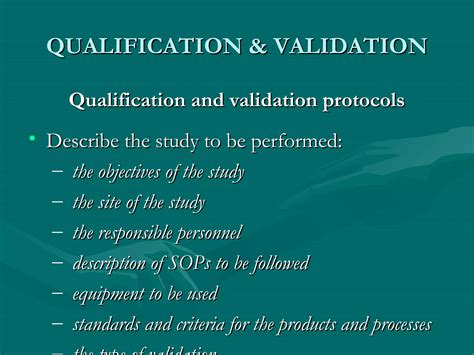 Qualification And Validation Ppt