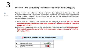 Solved Problem Calculating Real Returns And Risk Chegg Com