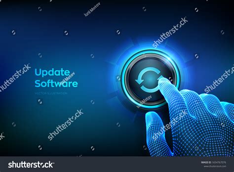 update button closeup finger about press stock vector royalty free 1654767076 shutterstock