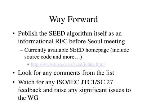 Ppt Seed Overview ‘use Of The Seed Encryption Algorithm In Cms