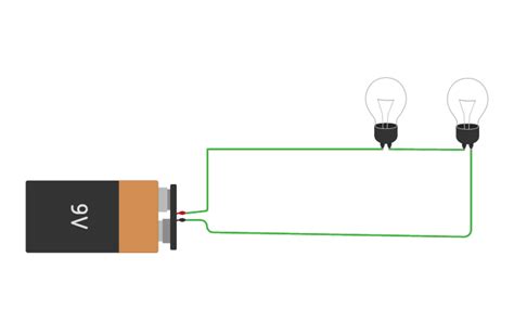 Circuit Design Series Circuit With Two Light Bulb Tinkercad