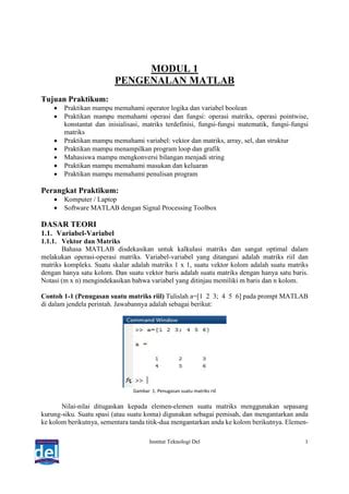 Module 1 Introduce To MATLAB PDF