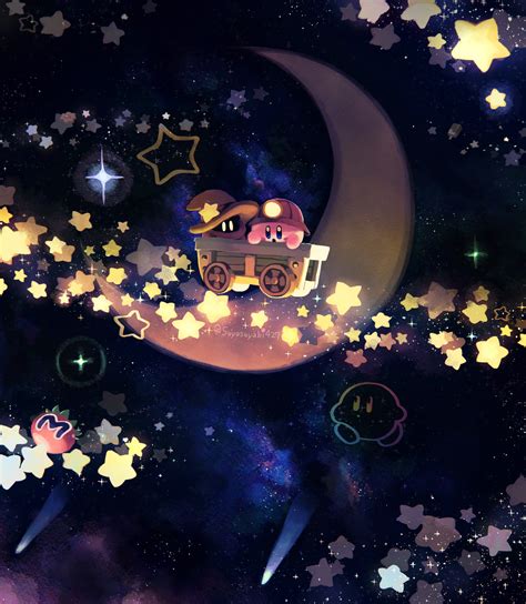 Cute Kirby And Black Mage Moon Wallpaper By Suyasuyabi Kawaii Hoshi