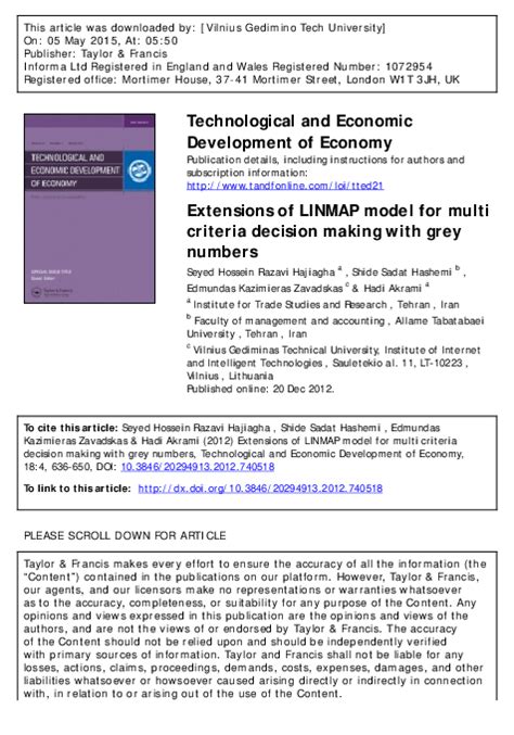Pdf Extensions Of Linmap Model For Multi Criteria Decision Making