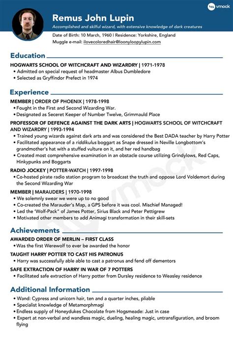 Resume Template Vmock