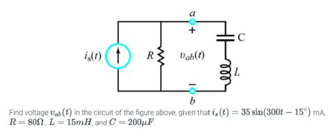 Solved Find Voltage Vab T In The Circuit Of The Figure Chegg Com