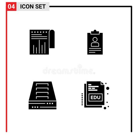 Set Of Modern Ui Icons Symbols Signs For Business Archive Report Clipboard Drawer Stock