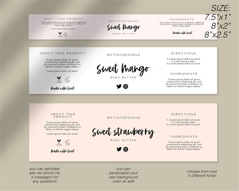 Wrap Around Label Diy Jar Template Circular Labels Jar Packaging Label Body Product Label