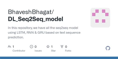Github Bhaveshbhagatdlseq2seqmodel In This Repository We Have