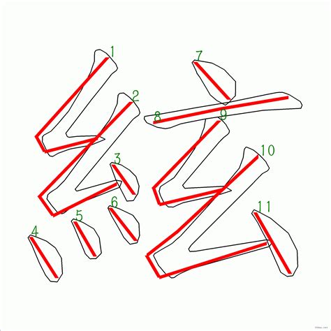 漢字 絃的筆畫順序 絃11劃 筆順字典