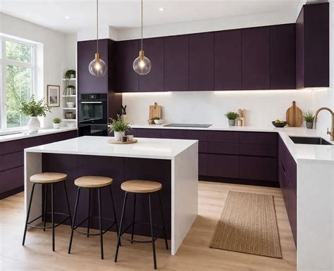 Aubergine Kitchen Ideas Pairing Colors Metals And Textures Kerala