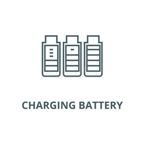 Car Battery Line Icon Vector Car Battery Outline Sign Concept Symbol