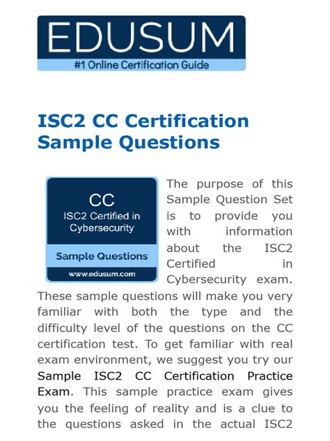 Sample Isc2 Cc Certification Practice Exam Pdf