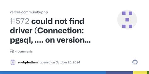 Could Not Find Driver Connection Pgsql On Version 073 · Issue
