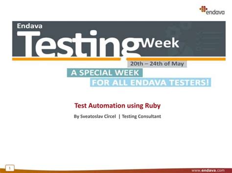 Test Automation Using Ruby Ppt