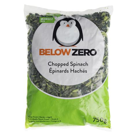 Chopped Spinach Below Zero Frozen Fruits And Vegetables