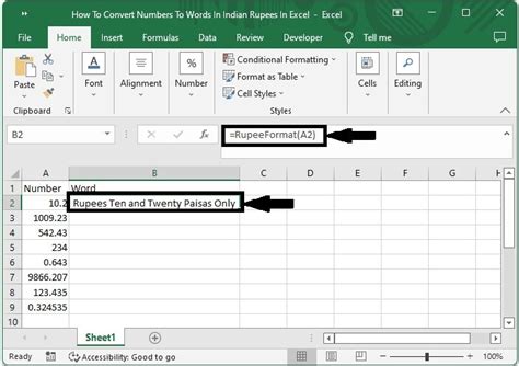 How To Convert Numbers To Words In Indian Rupees In Excel
