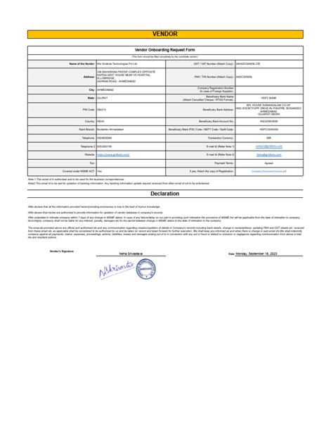 Carrier Vendor Onboard Process V3 Xlsx Vendor Onboarding Request Form Pdf