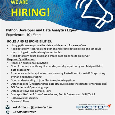 preeti rao on linkedin we are hiring for python developer exp 10