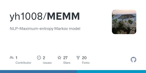 Github Yh1008memm Nlp Maximum Entropy Markov Model